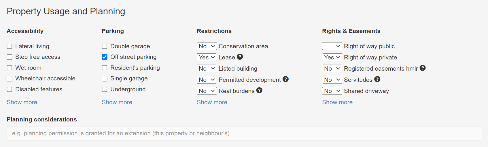 Setting the Property Usage and Planning details for your listings – New ...